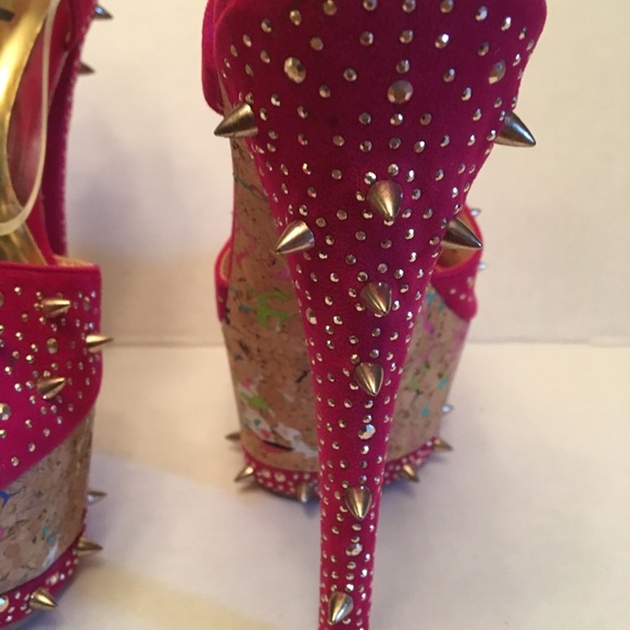 All Things Mochi | Shoes | New Fuchsia Multicolor Platform Spike Heel ...